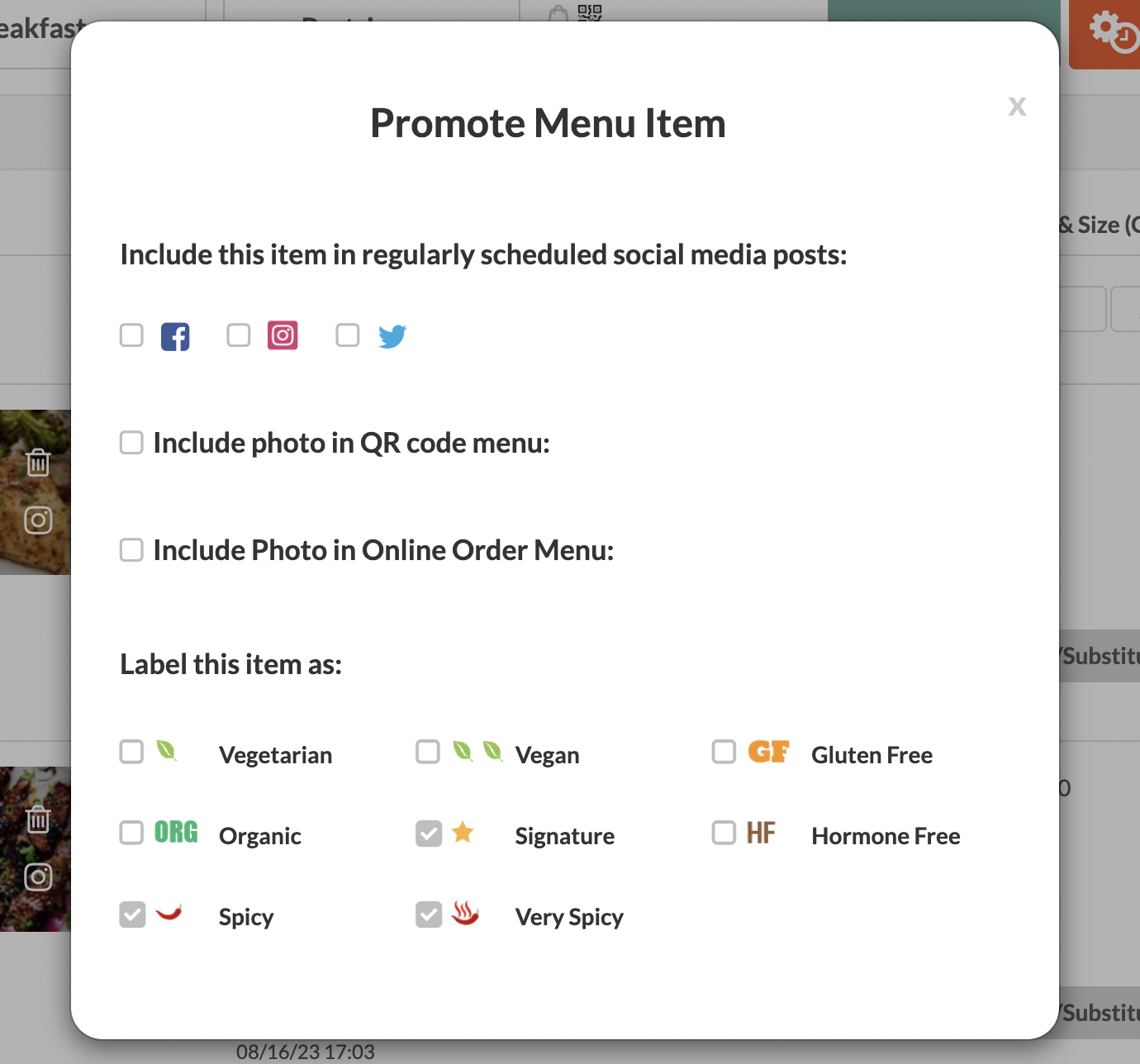 Creating Adding And Editing Menu Items Food And Drink